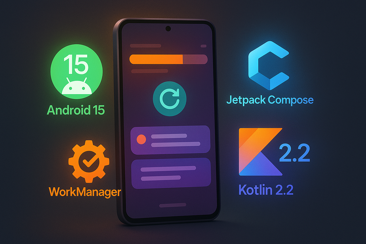 WorkManager + Jetpack Compose in Android 15: Reliable Background Tasks with Kotlin 2.2 | Medium