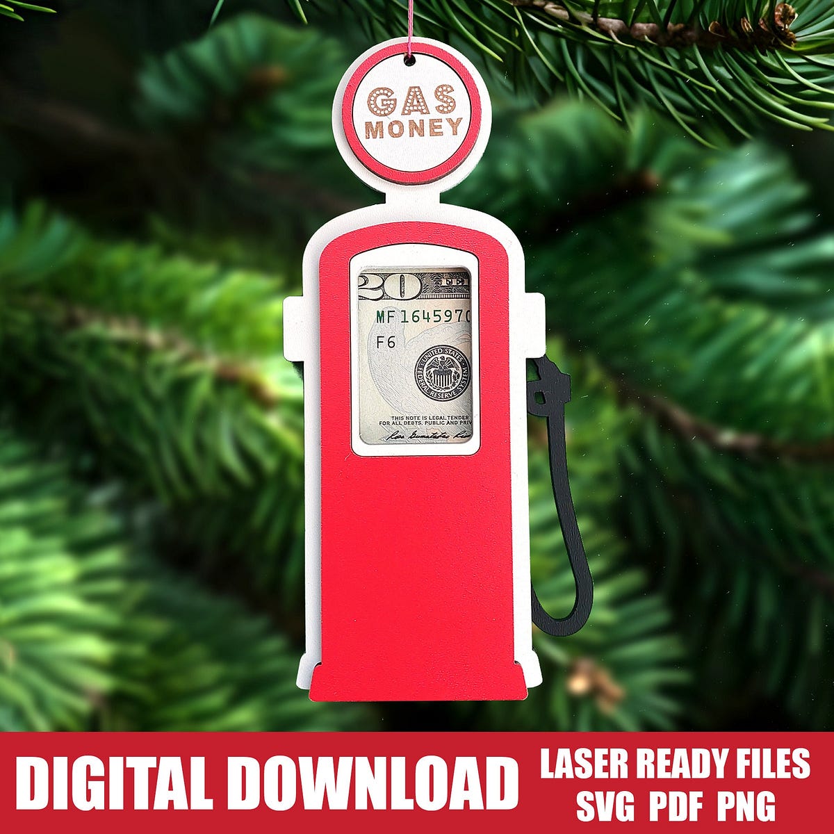 Gas Money Christmas Gift Card Holder Ornament SVG Money Gift Holder ...