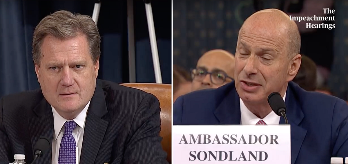 Sondland Testimony Leaves No Doubt | by Dr. Feem | Medium