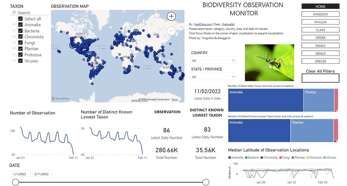 Biodiversity Observation Monitor Data Dashboard | by Nugroho ...