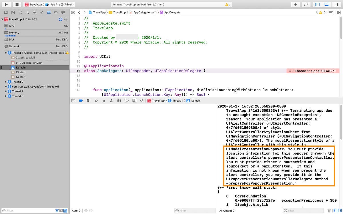 【iOS APP-swift自學#27】如何在ipad 呈現 action sheet_附圖文步驟 | by Whale Miracle | Medium