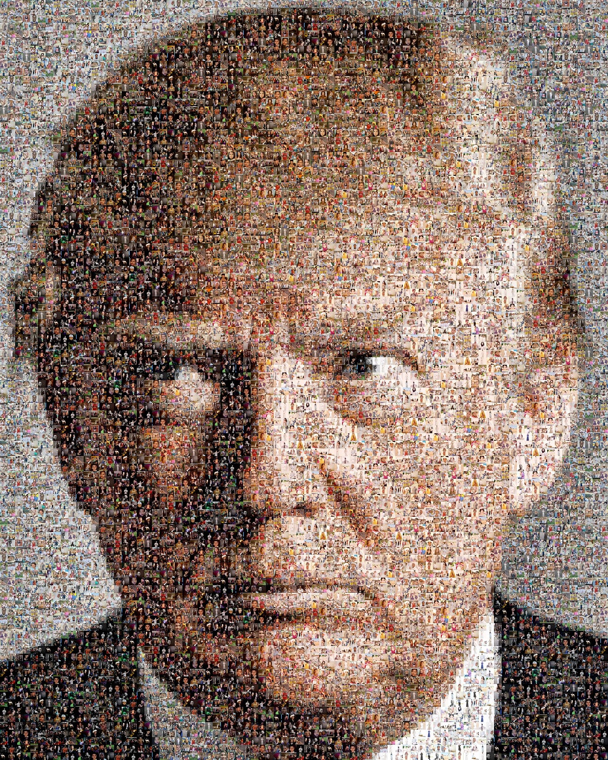 A photomosaic I made of Donald Trump composed of 602 images of Muslims ...