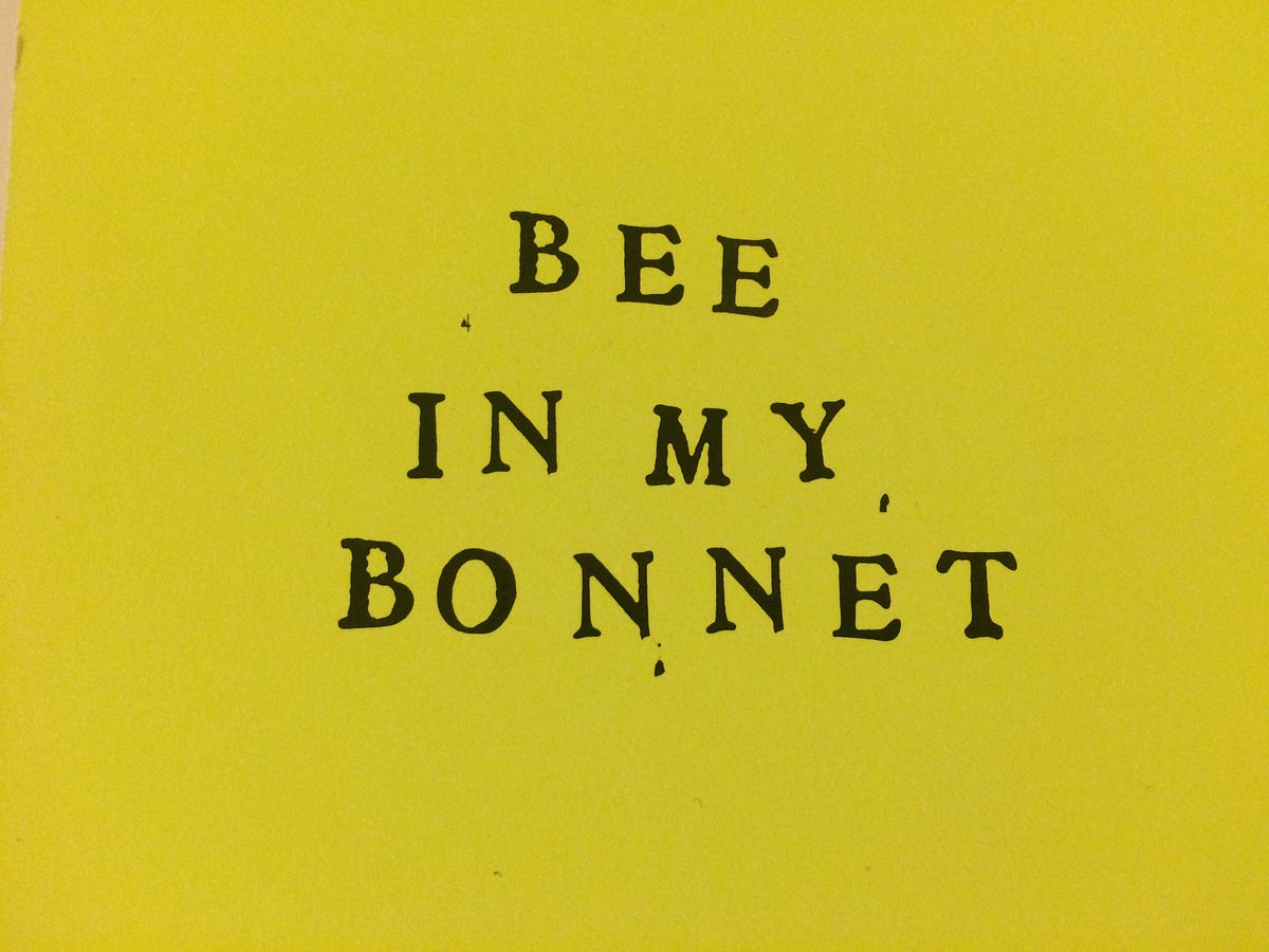 I want you to bee in my bonnet. My name is Sarah Marie Agnes Carter. I ...