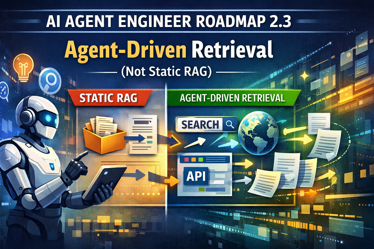 Agent-driven retrieval (not static RAG)- AI Agent Engineer Roadmap ...