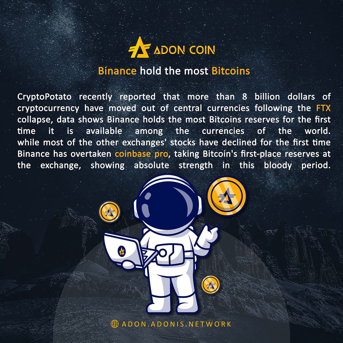 Binance hold the most Bitcoins - Adonis - Medium