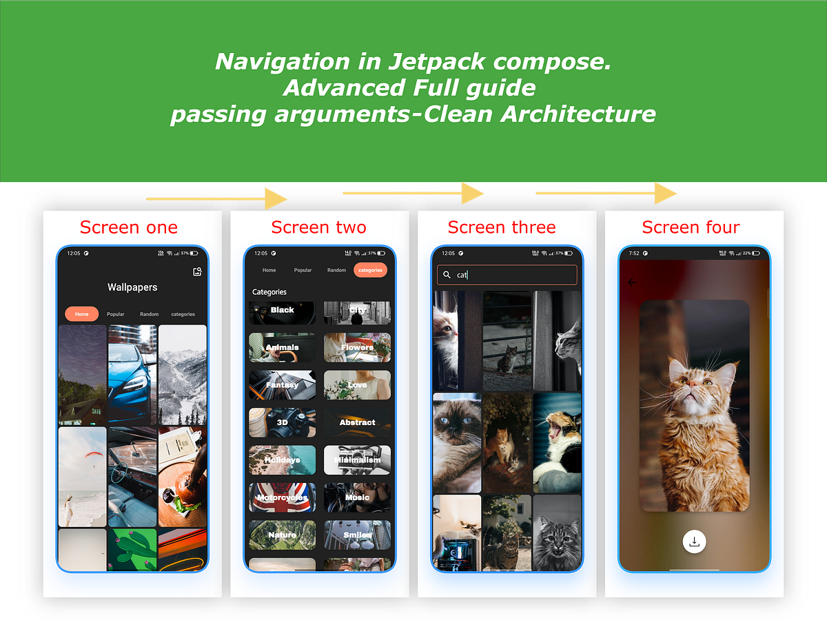 Navigation in Jetpack compose , Advanced Full guide passing arguments — Clean Architecture ...