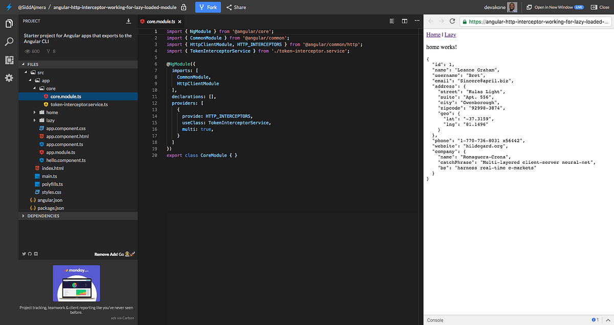 Angular When Interceptor Doesnt Work With Lazy Loaded Modules By Abou Kone Code D 2416