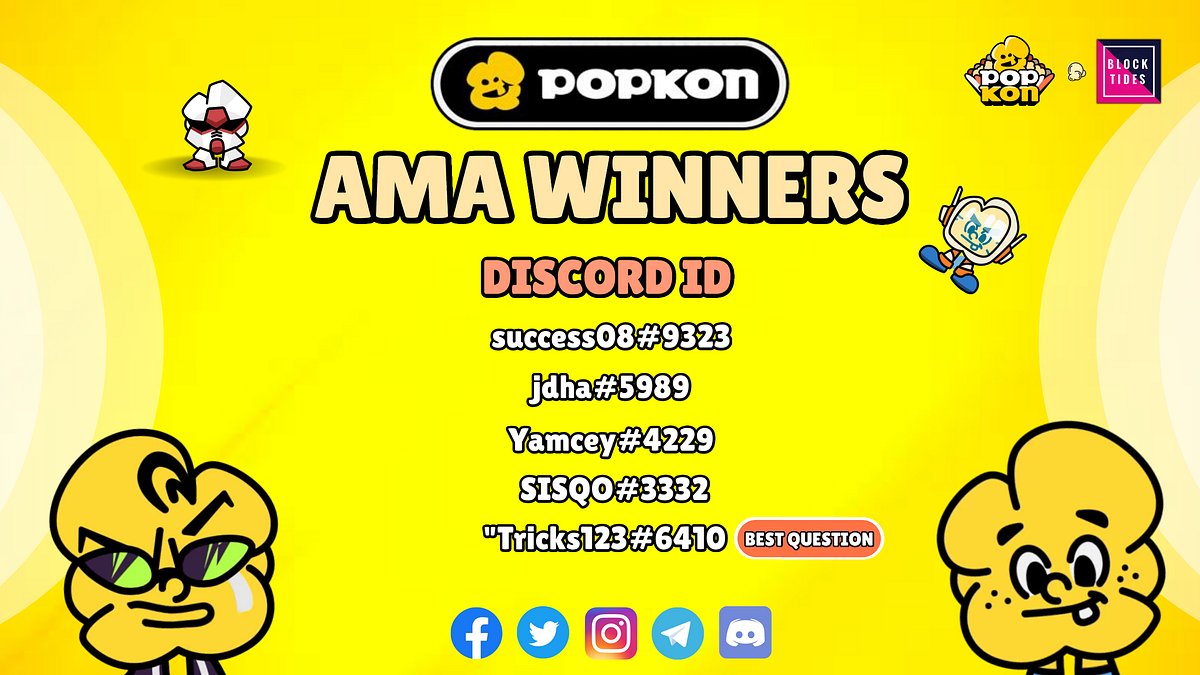 PopKon x Blocktides AMA winner’s - POPKON Partners - Medium