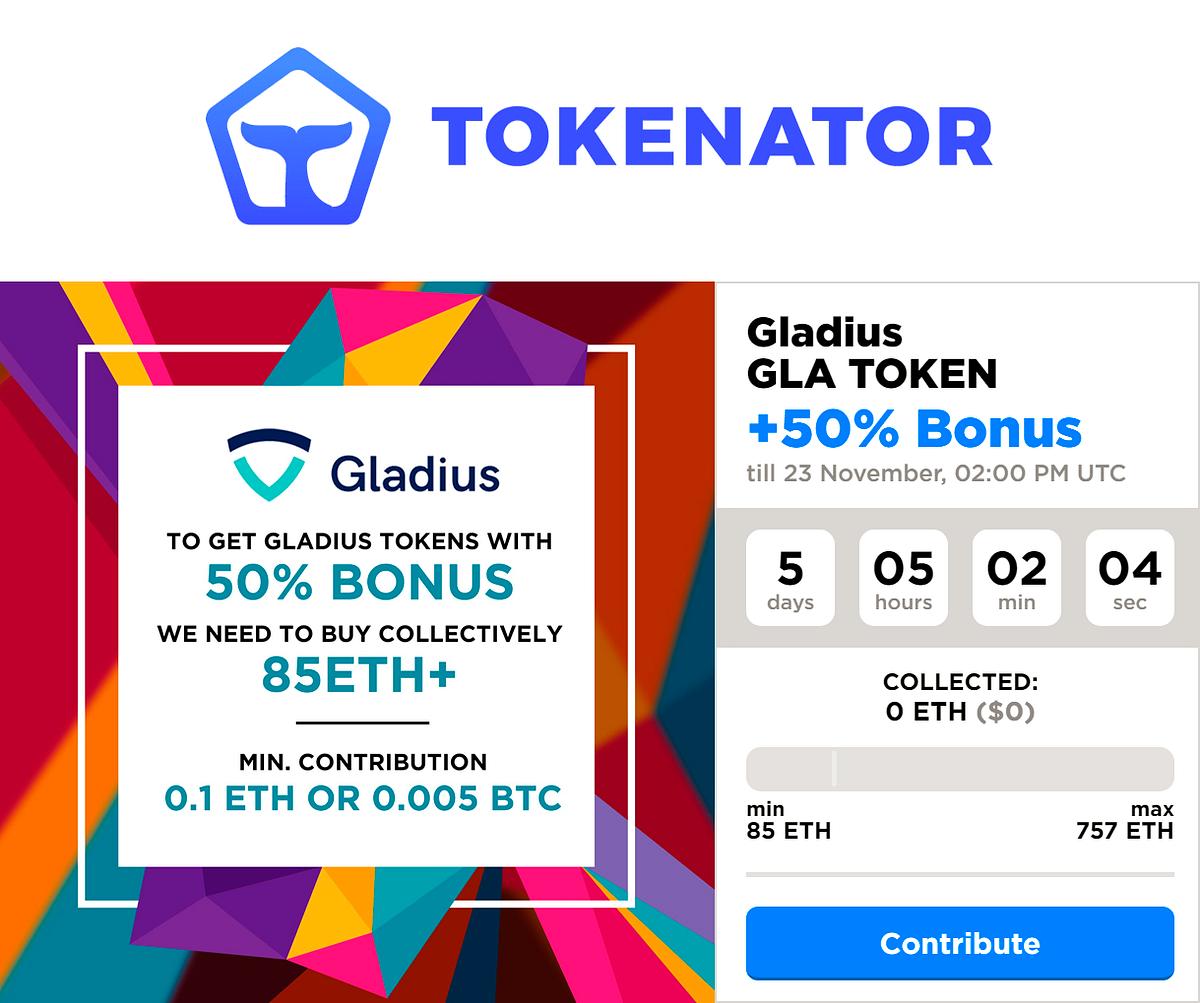 🐳 50% Bonus on GLA Tokens of Gladius, Blockchain Technology for ...