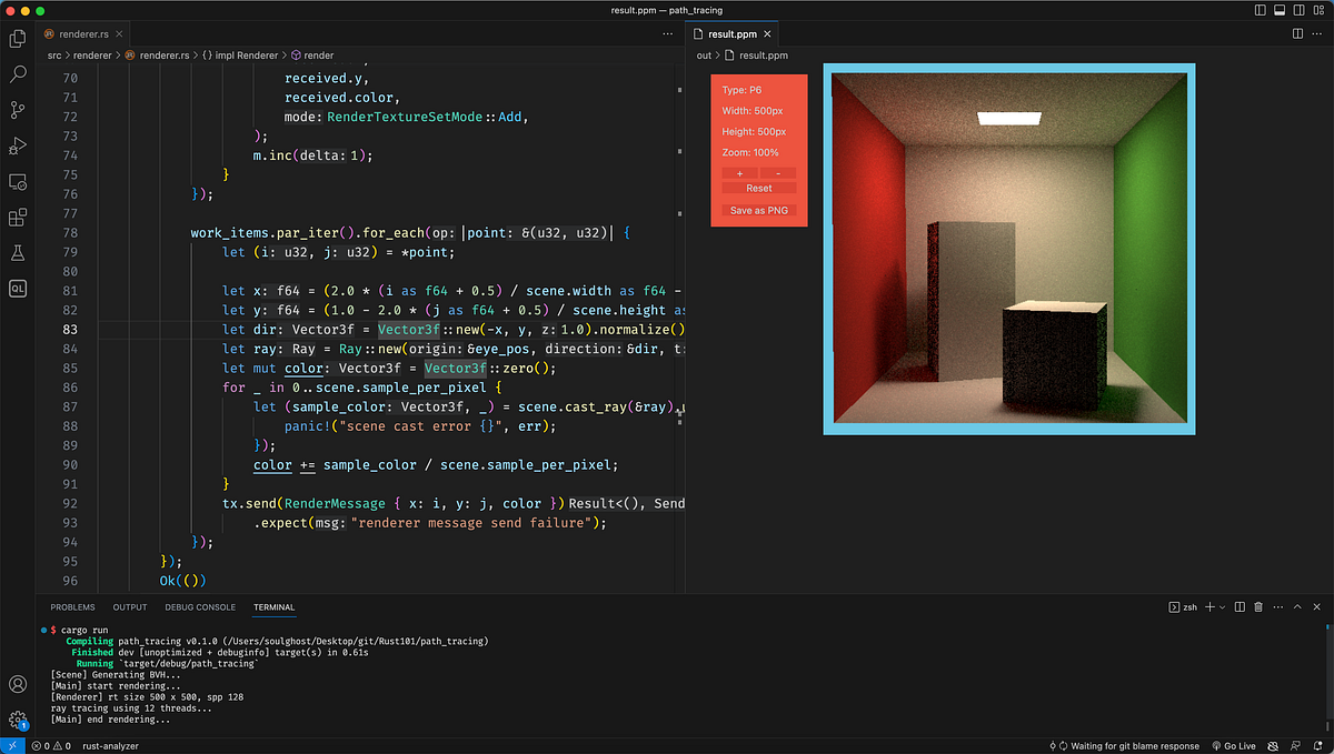[Rust101] Cornell box rendered using ray tracing, implemented in Rust. | by Sou1gh0st | Medium
