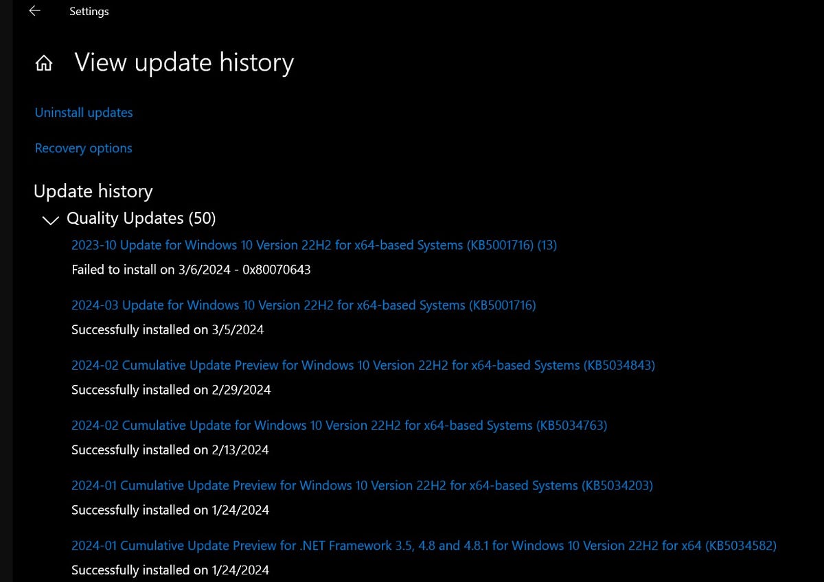 Windows 10 KB5001716 update fails to install (0x80070643) | by WindowsCult | Medium