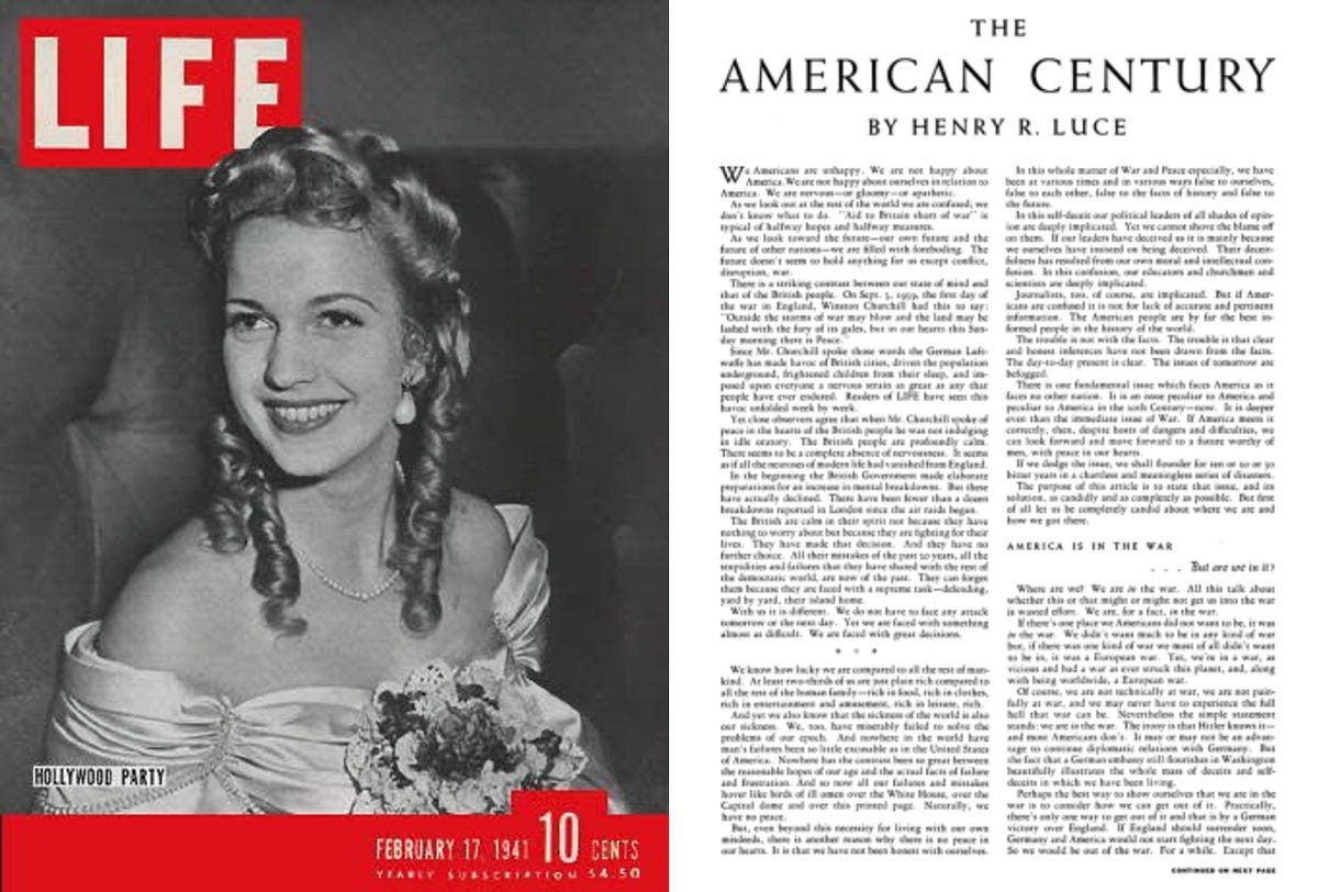 American Century by Henry Luce (Feb. 1941, Life Magazine) | by SL ...