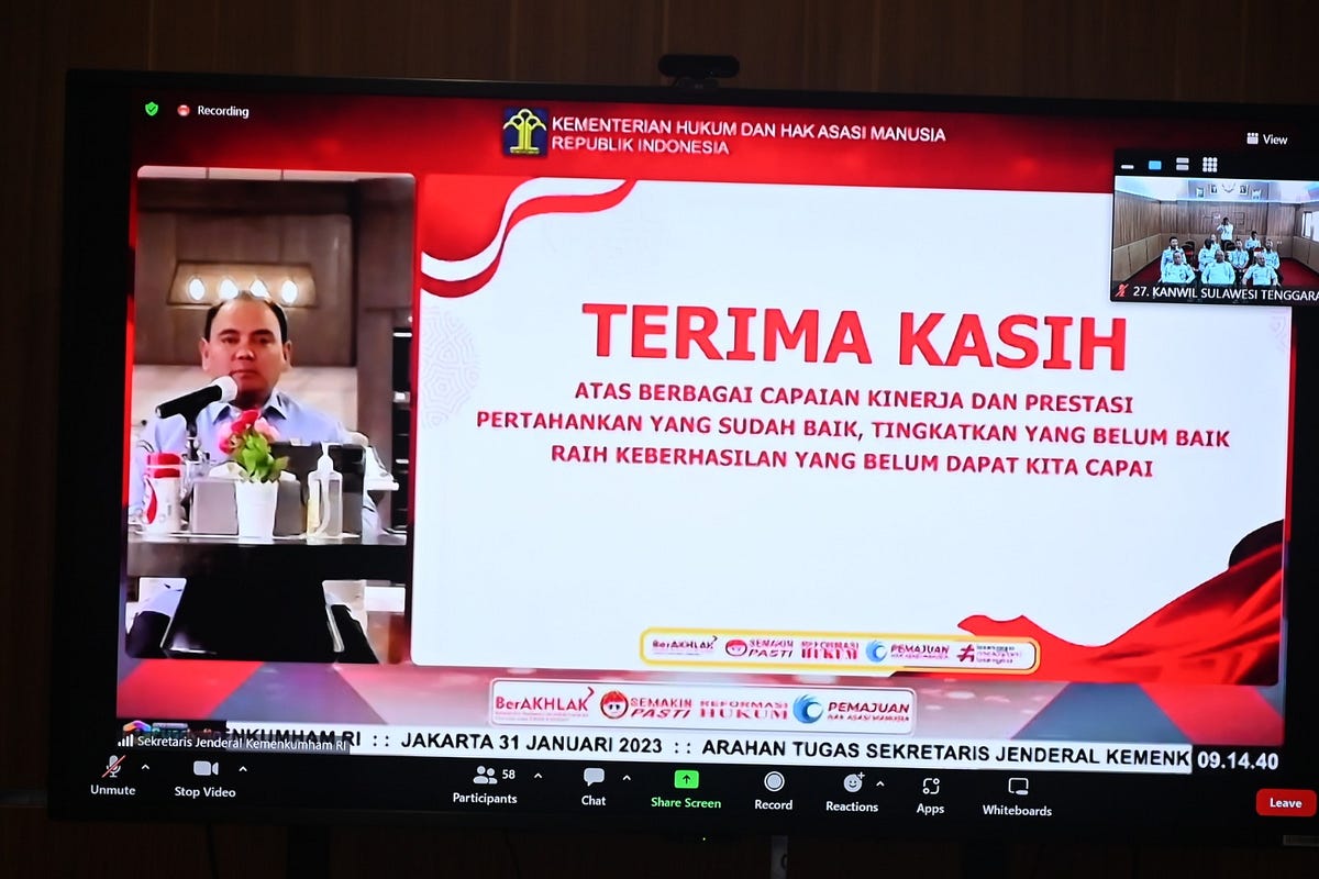 Sekjen Kemenkumham RI Apresiasi Capaian Kinerja dan Prestasi Jajaran dalam Arahan Tugas Sekjen ...