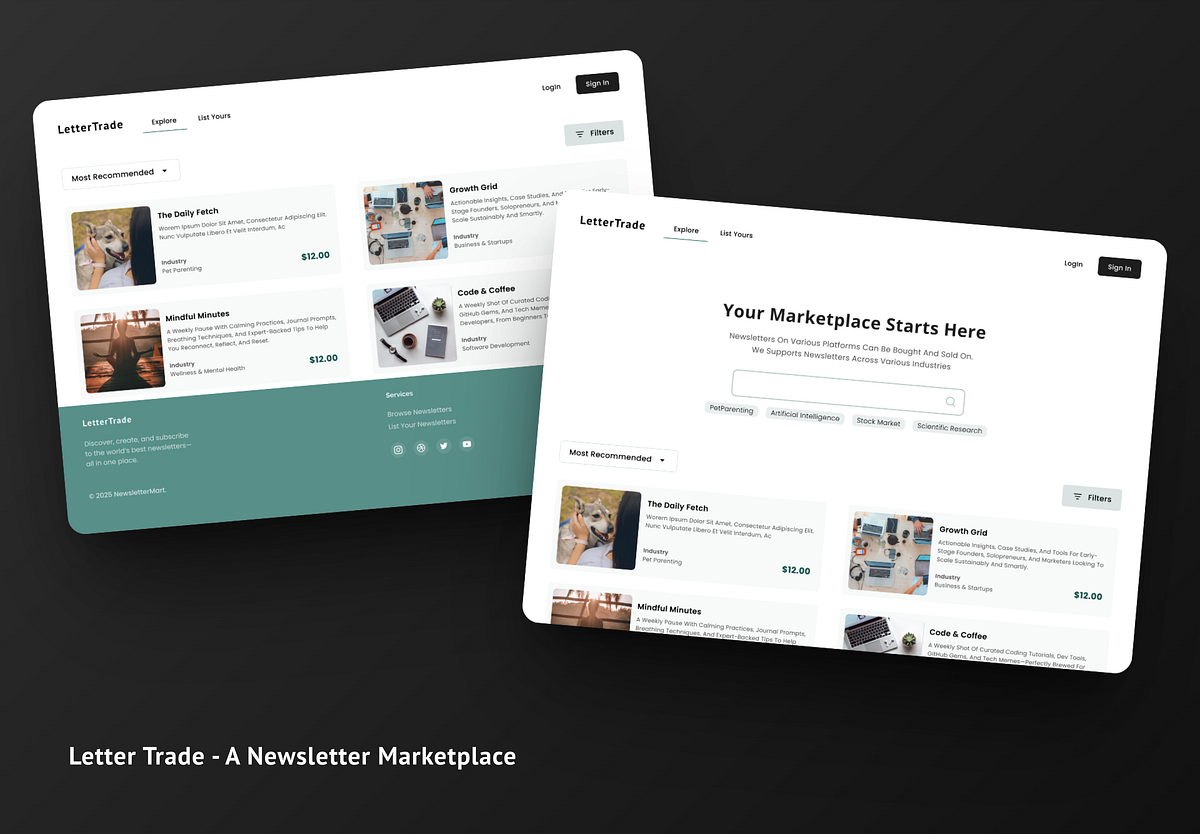 A Marketplace of Newsletters: Redesigned using the Double Diamond ...