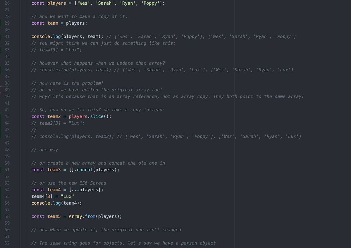 JavaScript30. 14 — JavaScript References VS Copying | by Stuart Hsu | Stuart Hsu | Medium