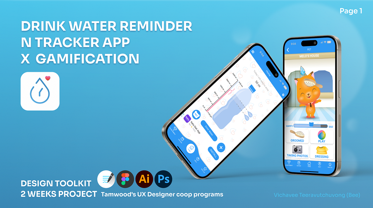 Drink water reminder N Tracking app & Gamification UX course project ...