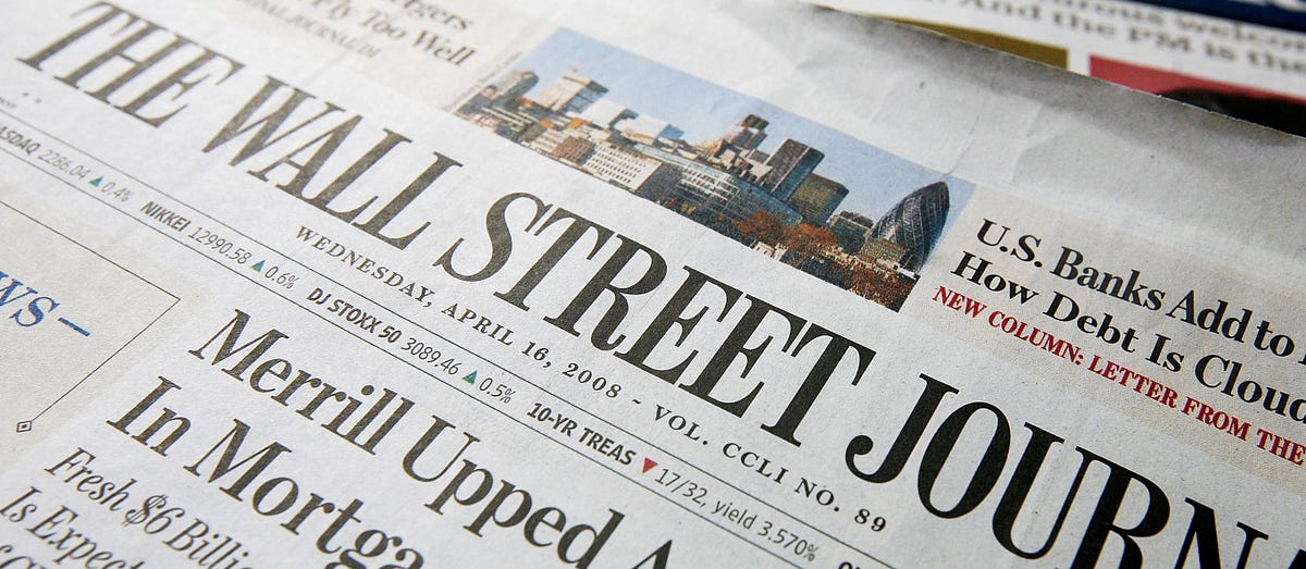 Wall Street Journal Reporter On Bitcoin: Would’ve Been Better if Price ...