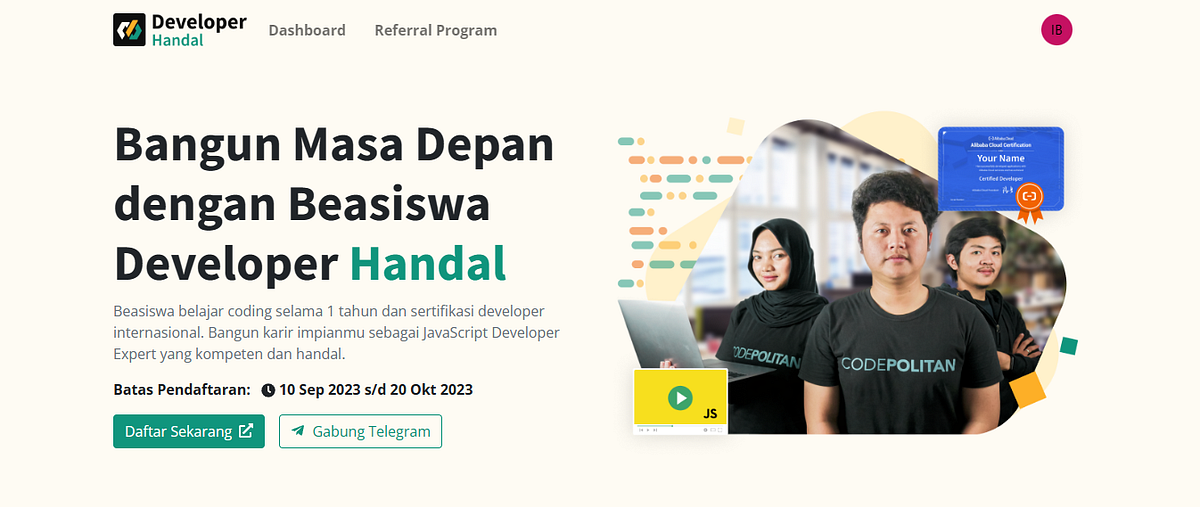 “Pengalaman mengikuti program DevHandal dan tersertifikasi Certified ...