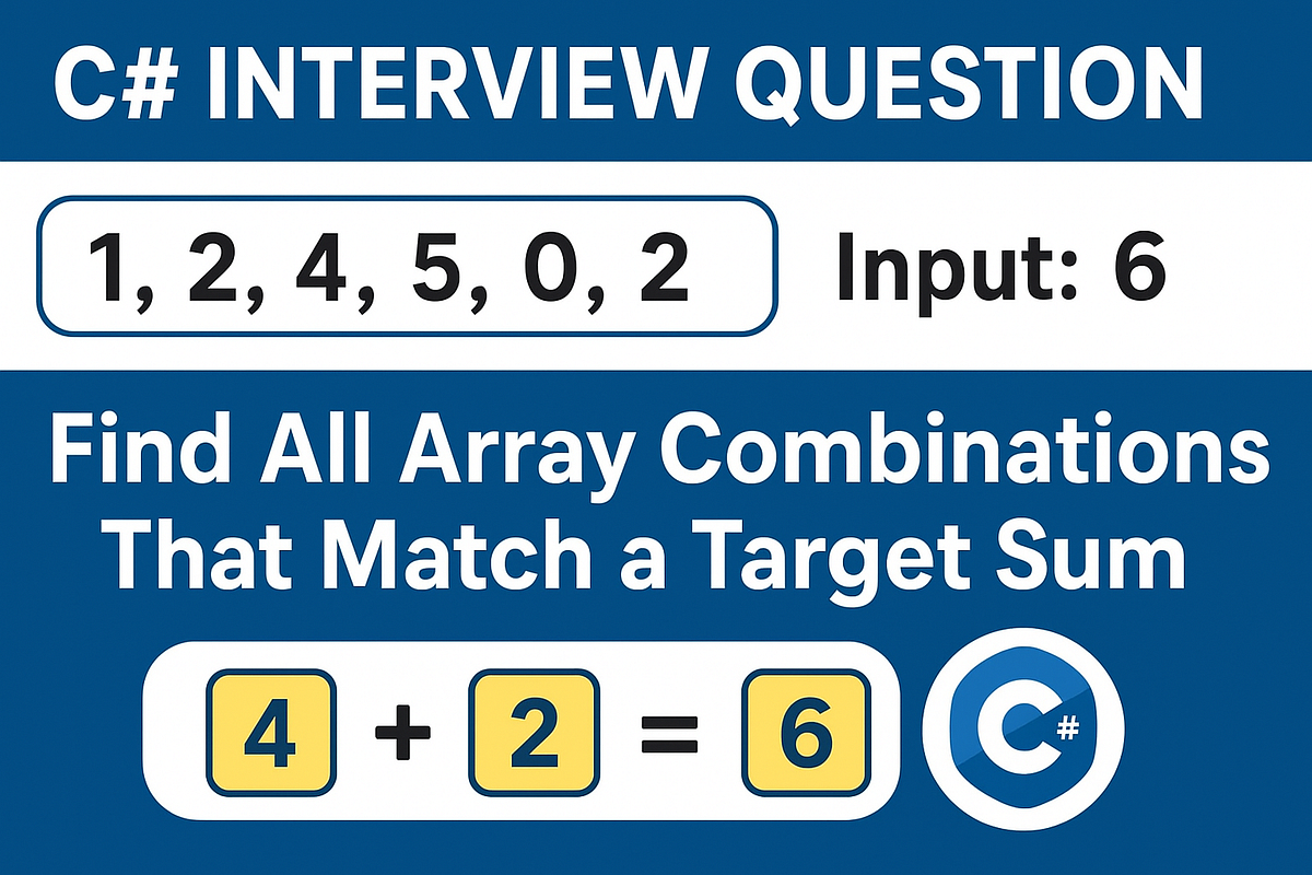 C# Interview Question Explained: Find All Array Combinations That Match a Target Sum 🚀 | by ...