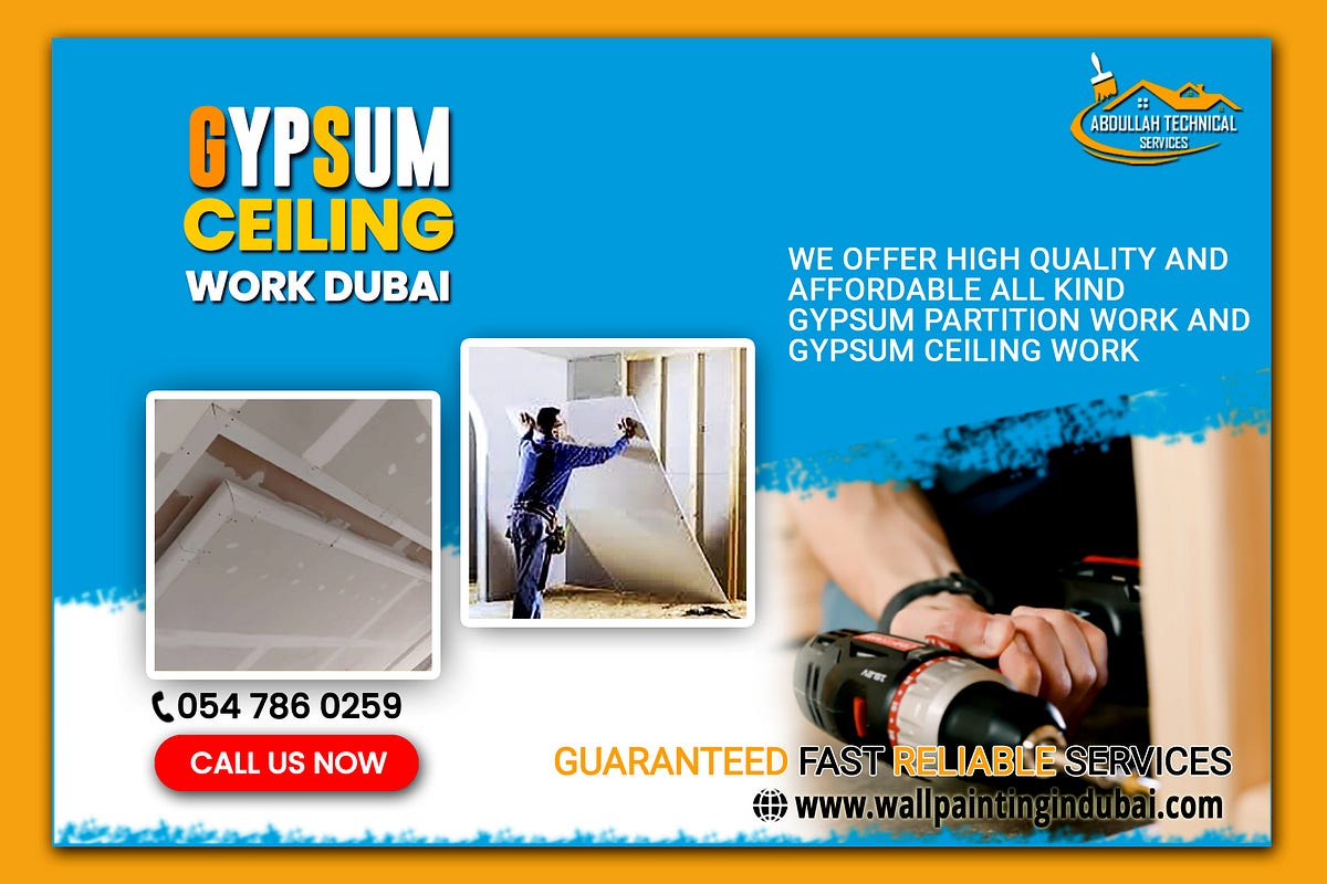 Gypsum ceiling work Dubai| Gypsum partition work in Dubai ...