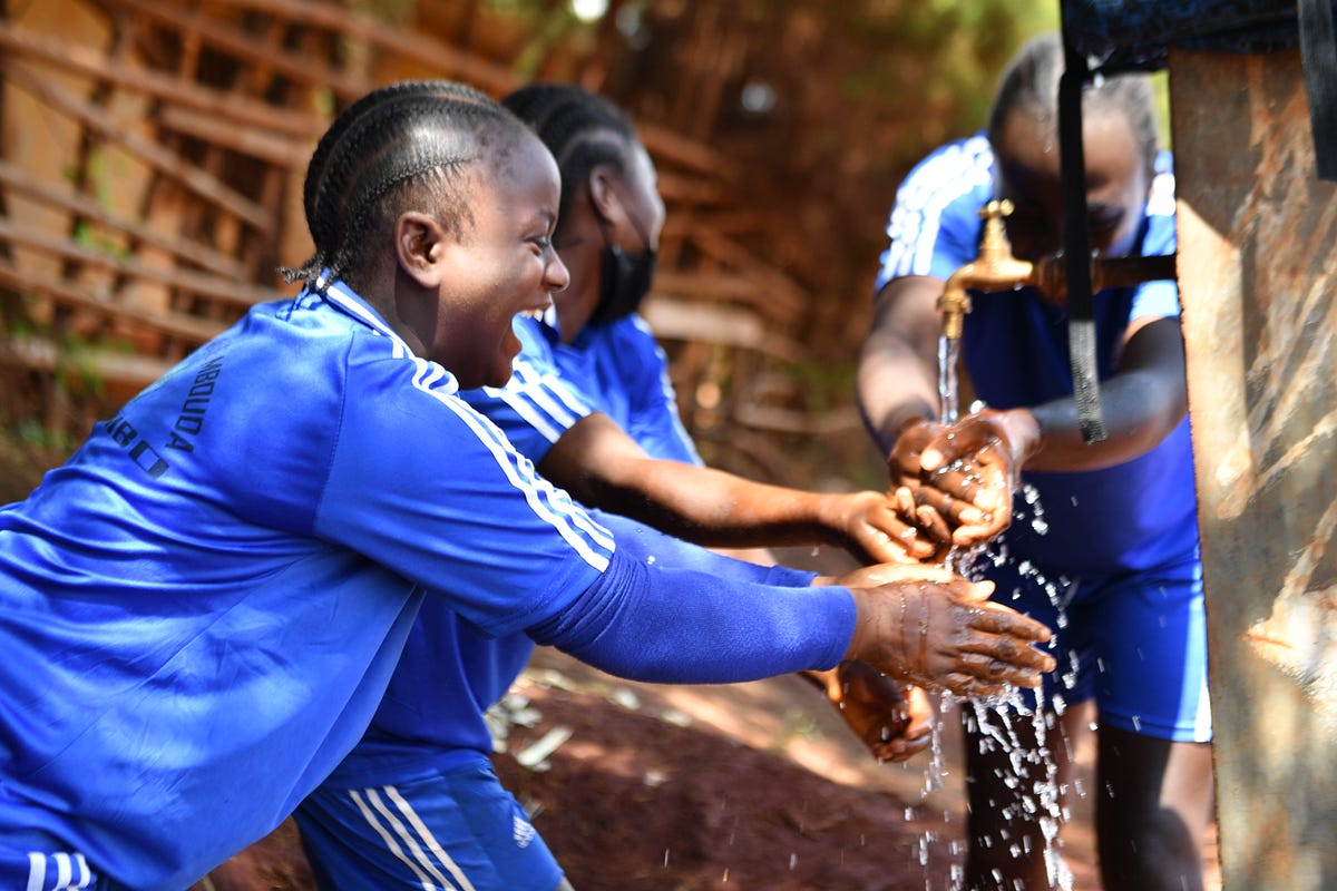 Drinking water flows at the Government Bilingual High School (G.B.H.S ...