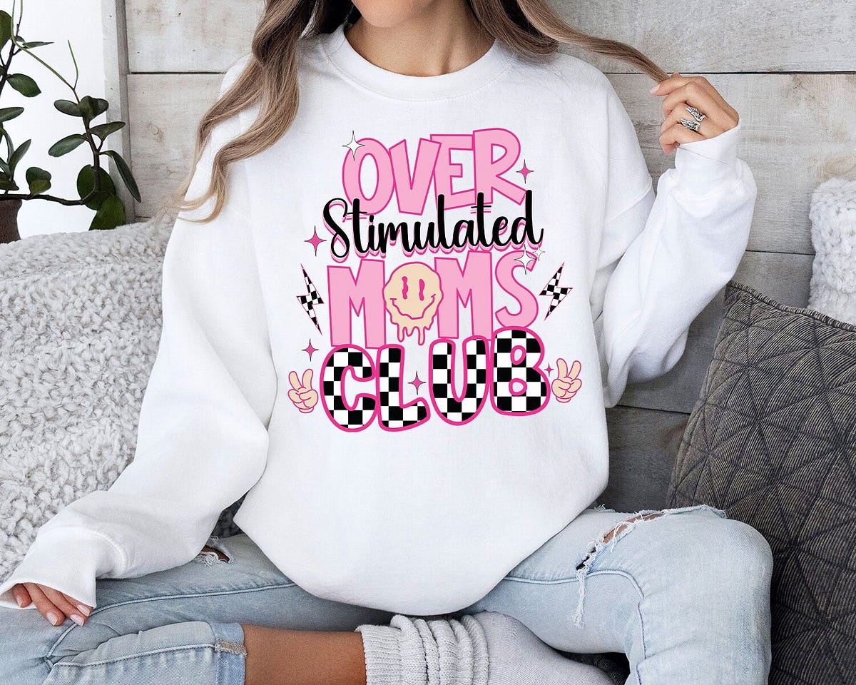 Over stimulated moms club png, trendy mom png, mom life png ...