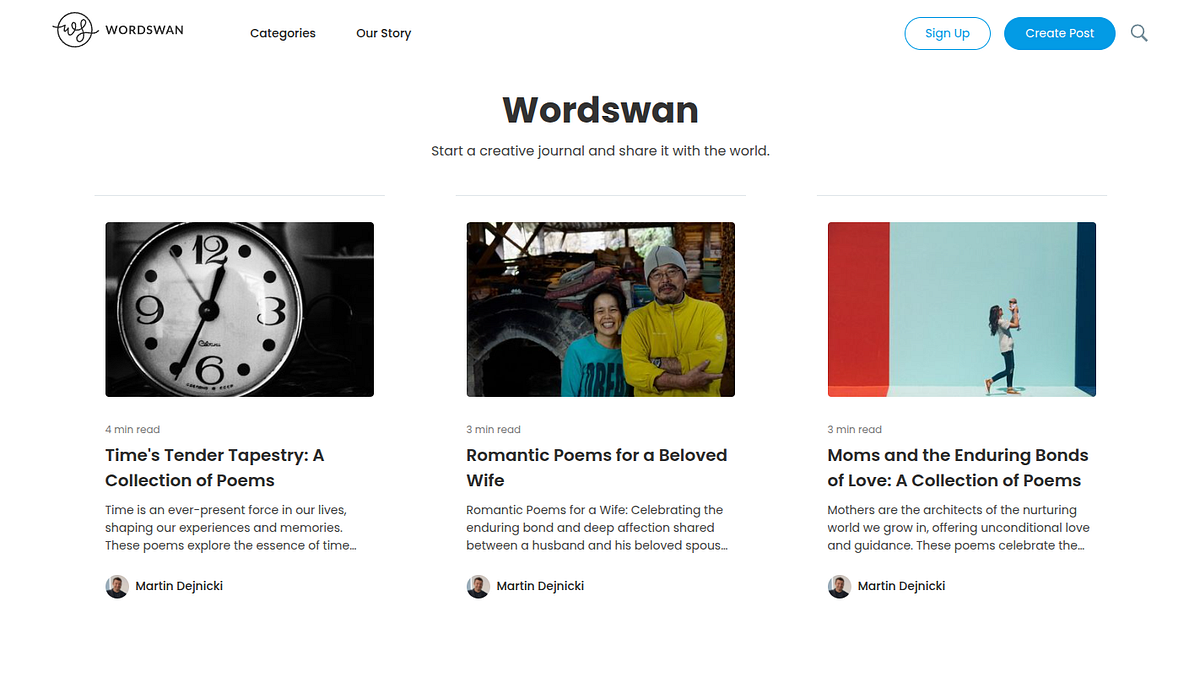 Building Wordswan — A Creative Publishing Platform | by Martin Dejnicki | Jan, 2025 | Medium