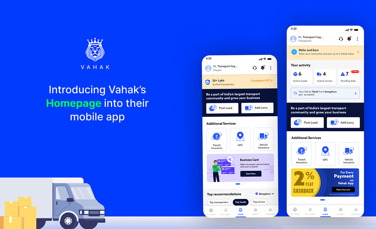 Introducing Homepage to Vahak’s Mobile app” — UI/UX Case Study! | by ...