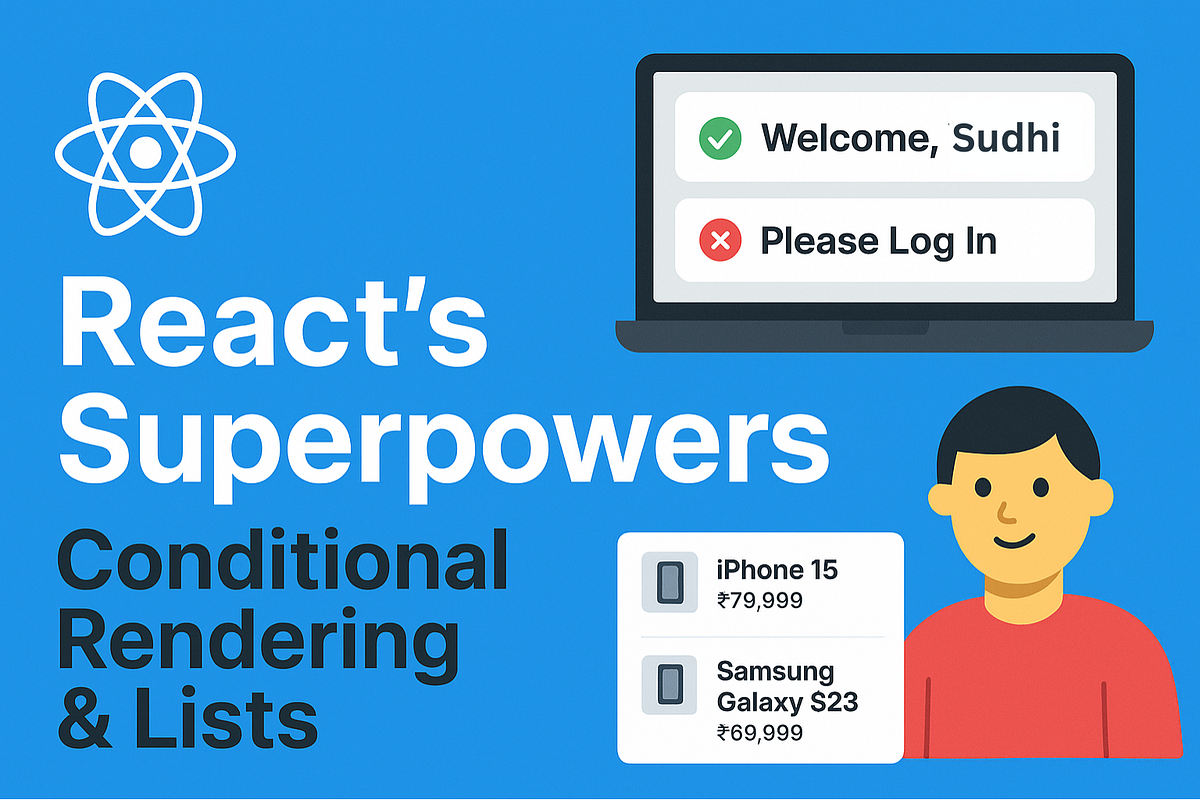 Day 5, Chapter 5: “React’s Superpowers: Conditional Rendering & Lists” | by Sudhi | JavaScript ...