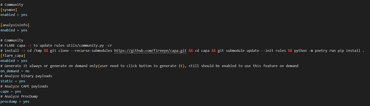 CAPEv2 Sandbox Enabling Eeatures. NOTE: All the commands below must be ...