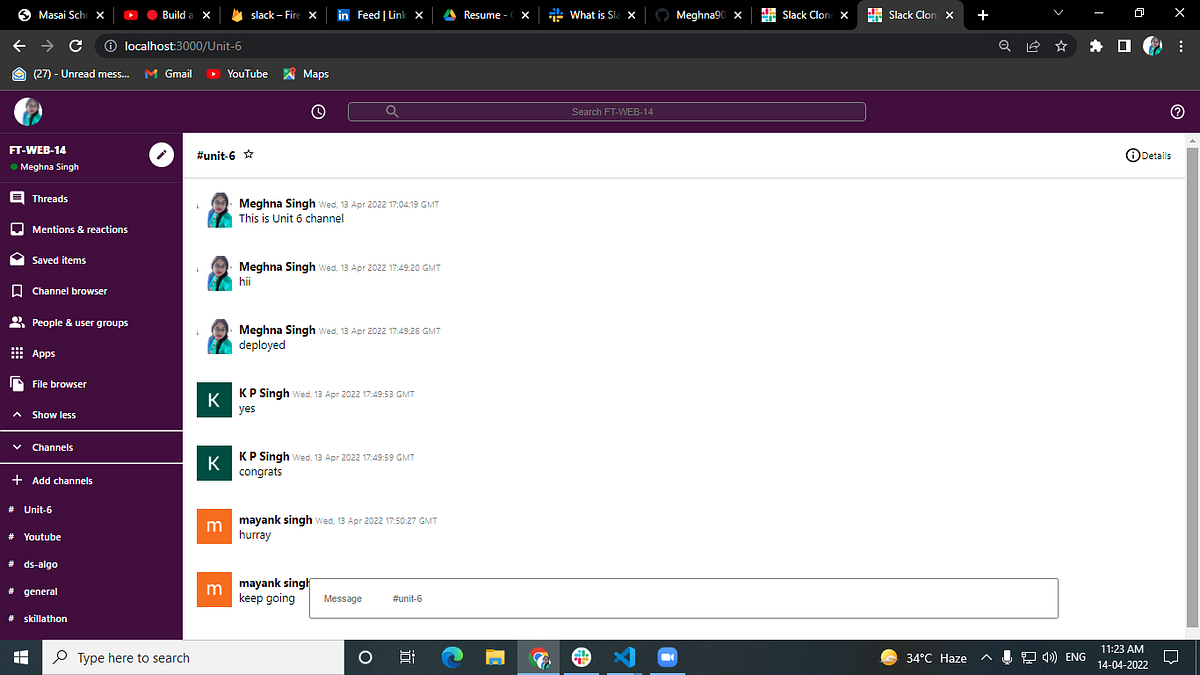 Slack Clone. Solo Project | by Meghna Singh | Medium
