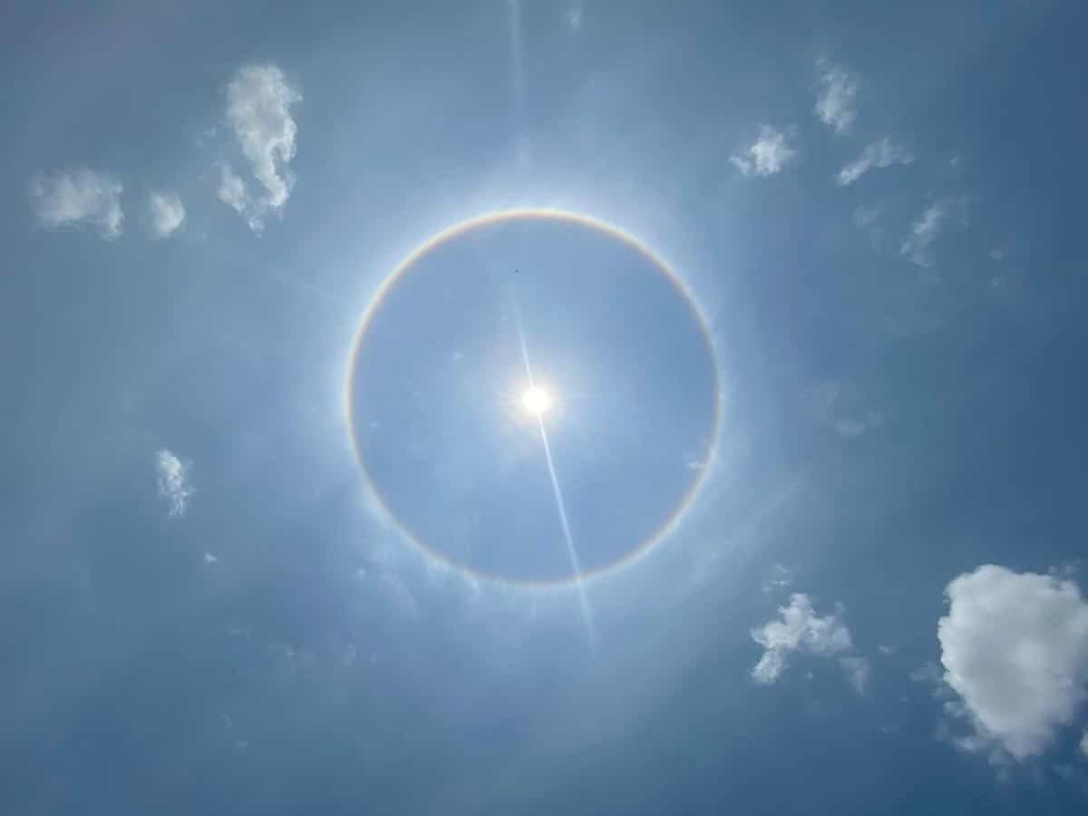 HALO- A RARE OPTICAL PHENOMENON:. 22° halo in the skies of Hyderabad ...