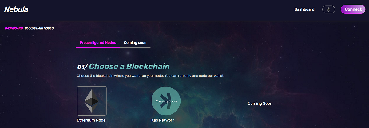 NEBULA’s User-Friendly dApp: Nodes Made Easy (ETHEREUM) | by Nebula | Medium