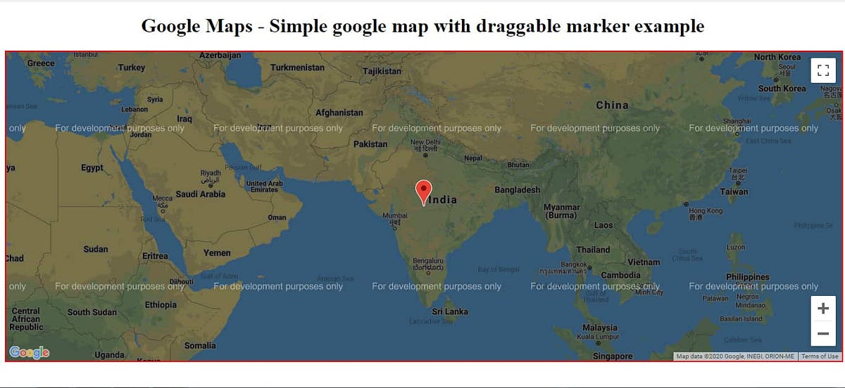 Google Map With Draggable Marker Example | Medium