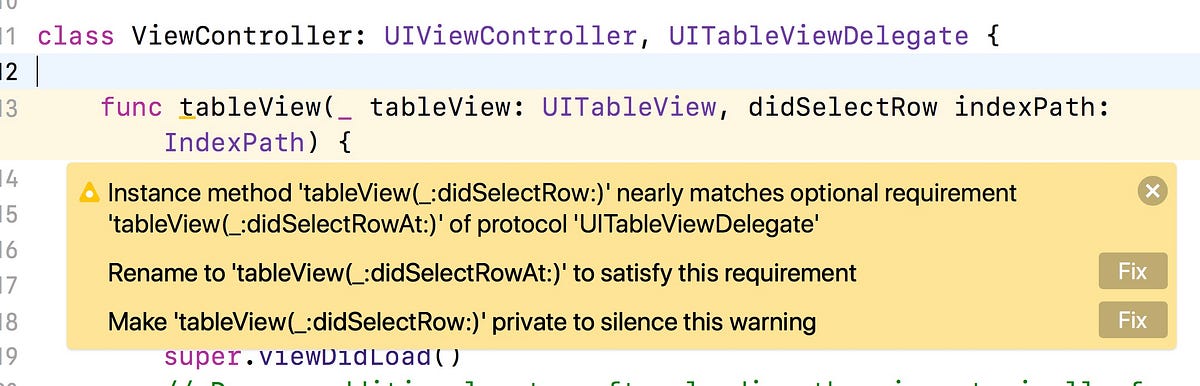 黃色警告 nearly matches optional requirement xxx of protocol xxx | by 彼得潘的 iOS App Neverland | 彼得潘的 ...