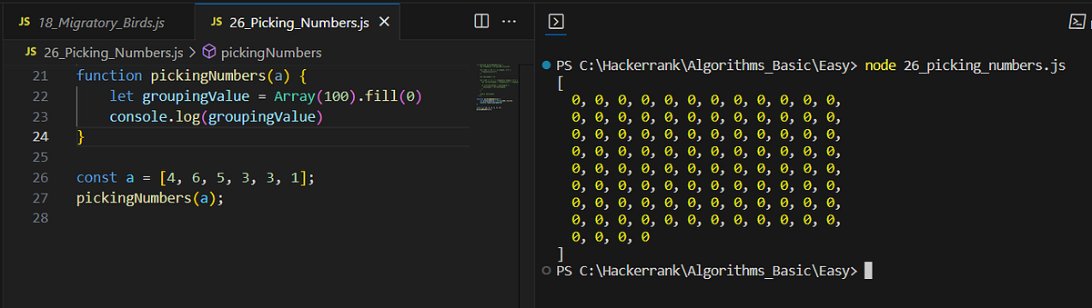[JS] HackerRank : Picking Numbers | by Aiya Aiyara | Medium
