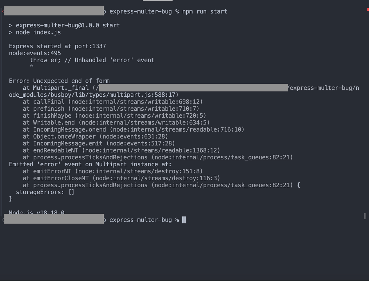 Exposed: The Critical Multer Bug That Can Bring Your Server down — Robert Li Dev Space | by ...