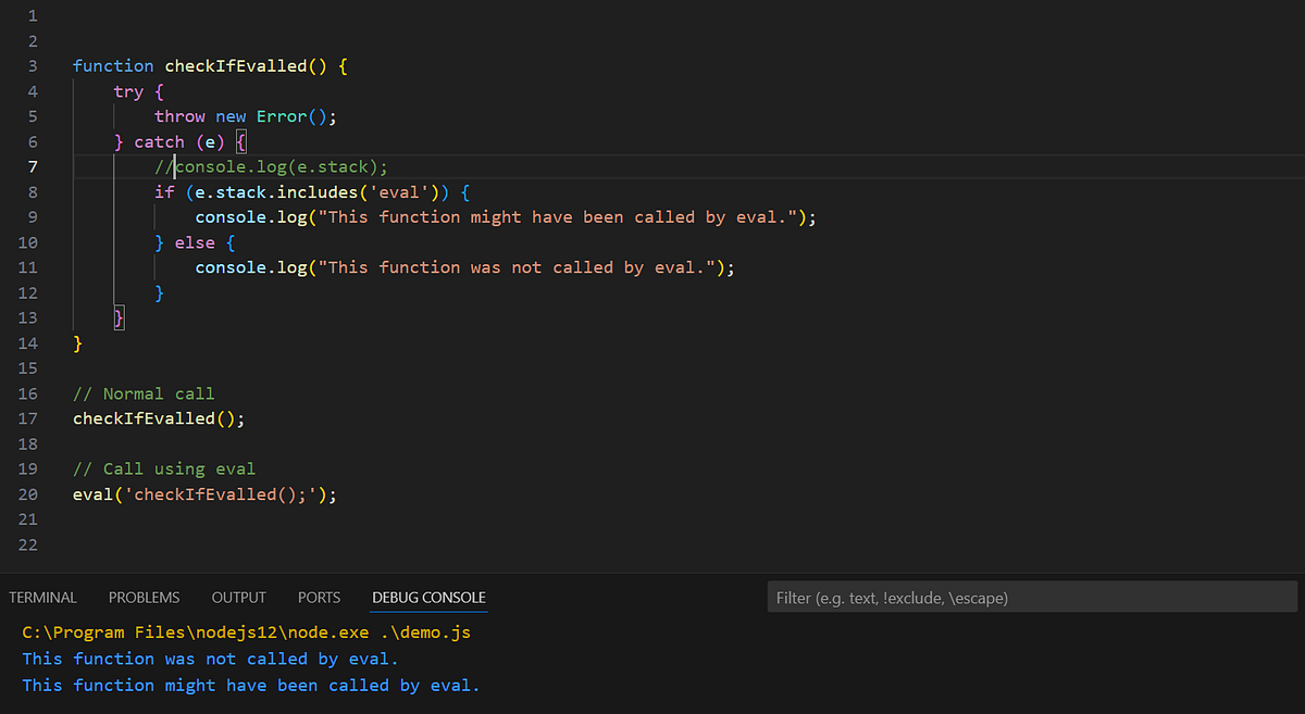 JavaScript Anti Eval Debugging. The proper use of eval is to execute a ...