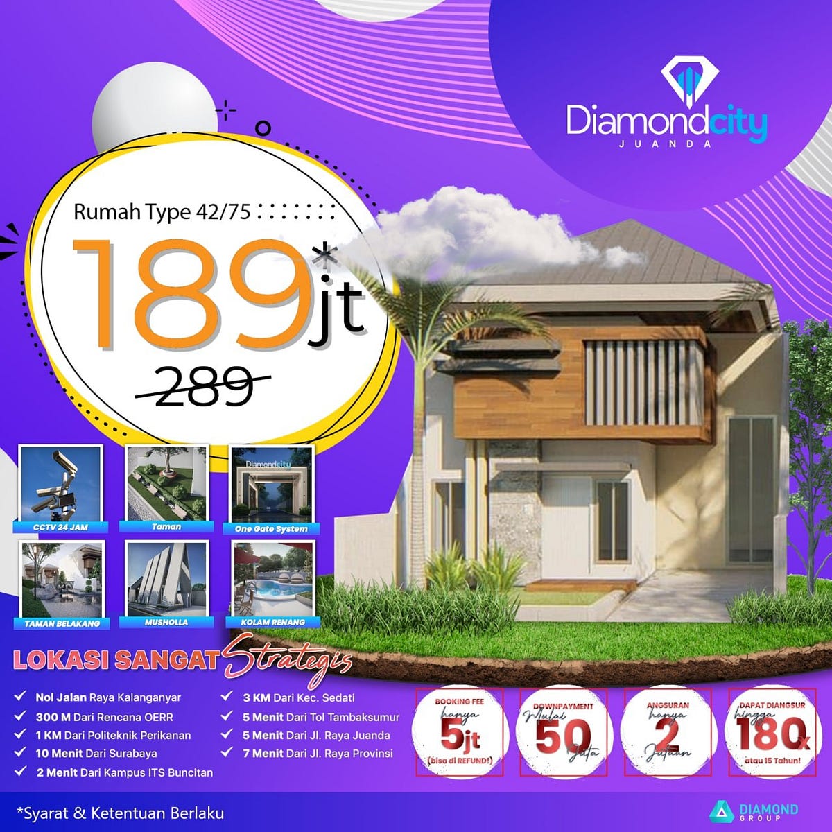 HARGA PROMO,Rumah Ternyaman di Sidoarjo Hanya 100 Jutaan, Diamond City ...