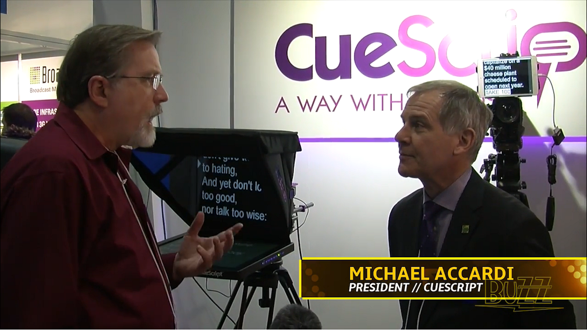 Michael Accardi of CueScript | Interview snippets from NAB BuZZ 2019 ...
