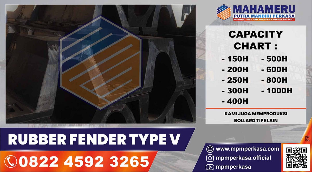 Rubber Fender V 300H 3000L — Karet Fender Kapal Dermaga Pelabuhan ...