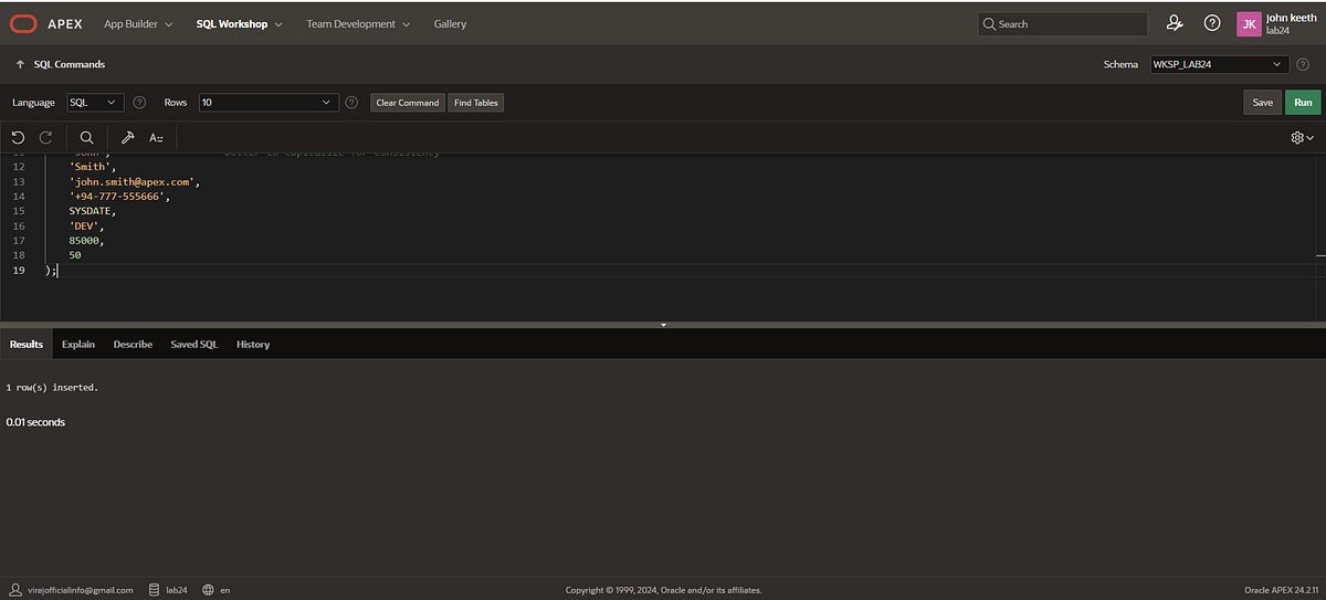 PL/SQL - 7 : Adding New Data to Tables - INSERT Statement Explained | by viraj sameera | Jan ...