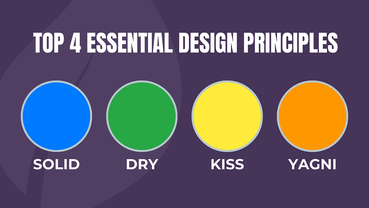 Top 4 Essential Design Principles: SOLID, DRY, KISS, and YAGNI ...