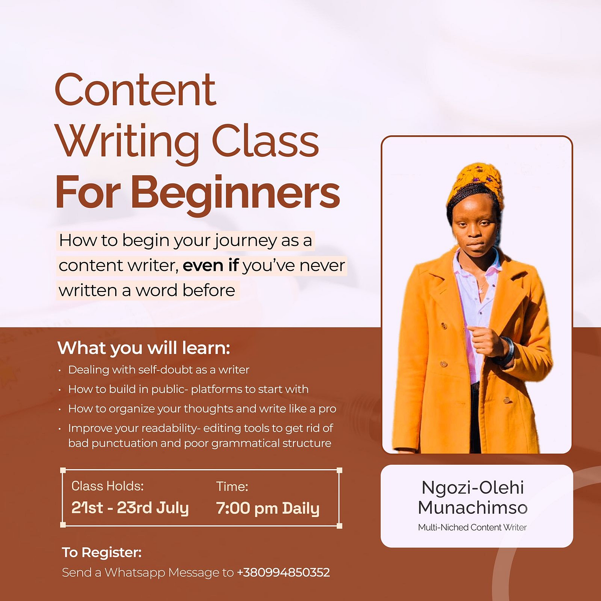 I’m hosting a Content Writing Class! | by NGOZI-OLEHI, Munachimso | Medium