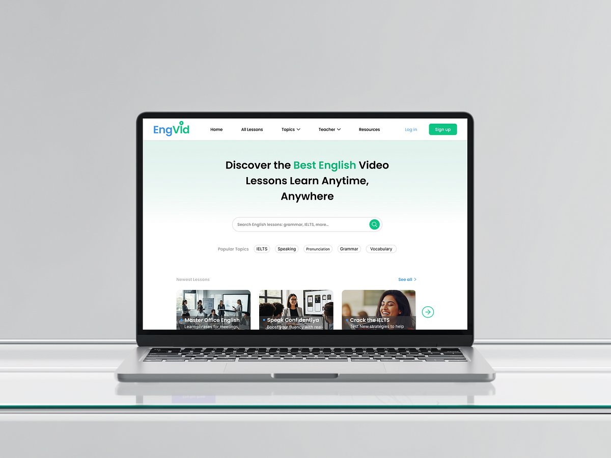 EngVid Redesigned: A UX Case Study in Transforming a Cluttered Hub into ...