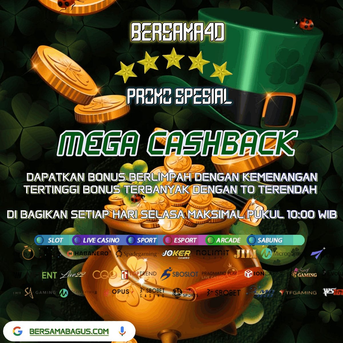 Kepada Yth, Member Setia Bersama4D Bonus Mingguan Cashback SLOT , LIVE CASINO ,SPORTSBOOK,SABUNG ...