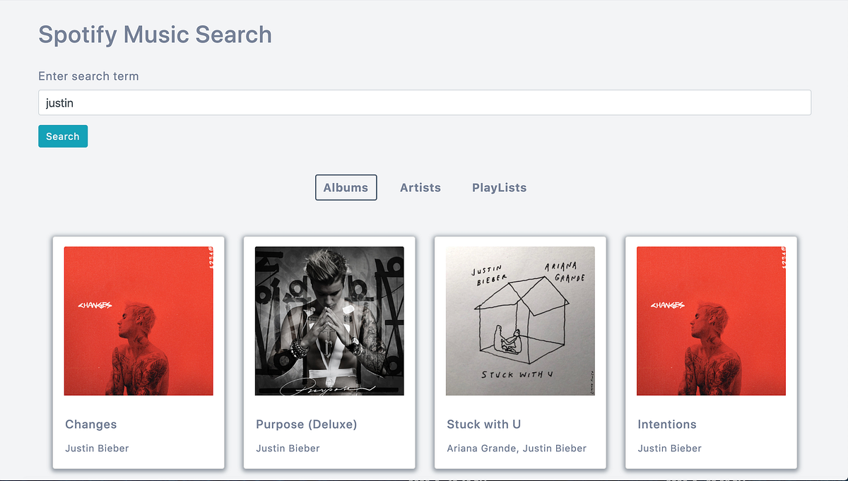How to Create a Spotify Music Search App in React | by Yogesh Chavan | Level Up Coding