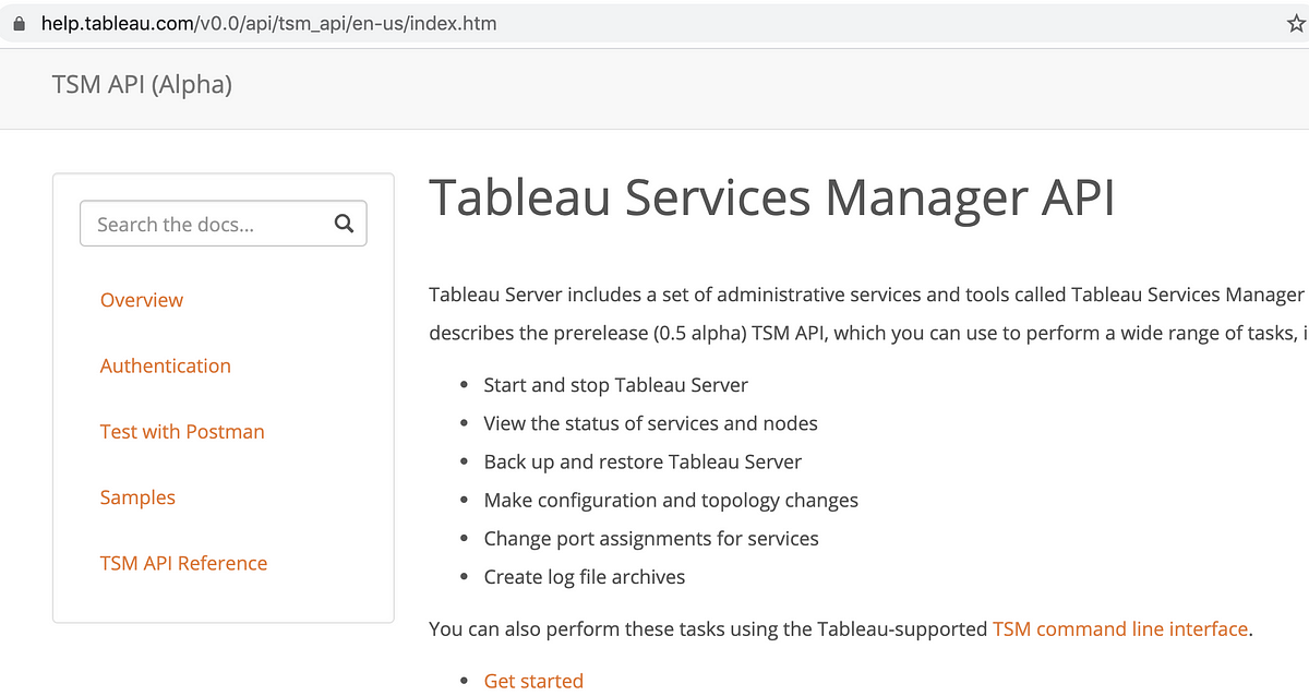 Tableau Services Manager (TSM) API —The undocumented “Passwordless” Authentication | by Tamas ...
