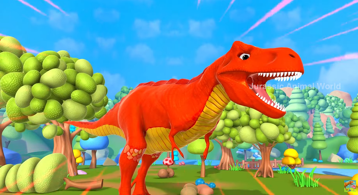 Red T-Rex vs Giant Lion King: Epic Battle in Jurassic Animal World ...