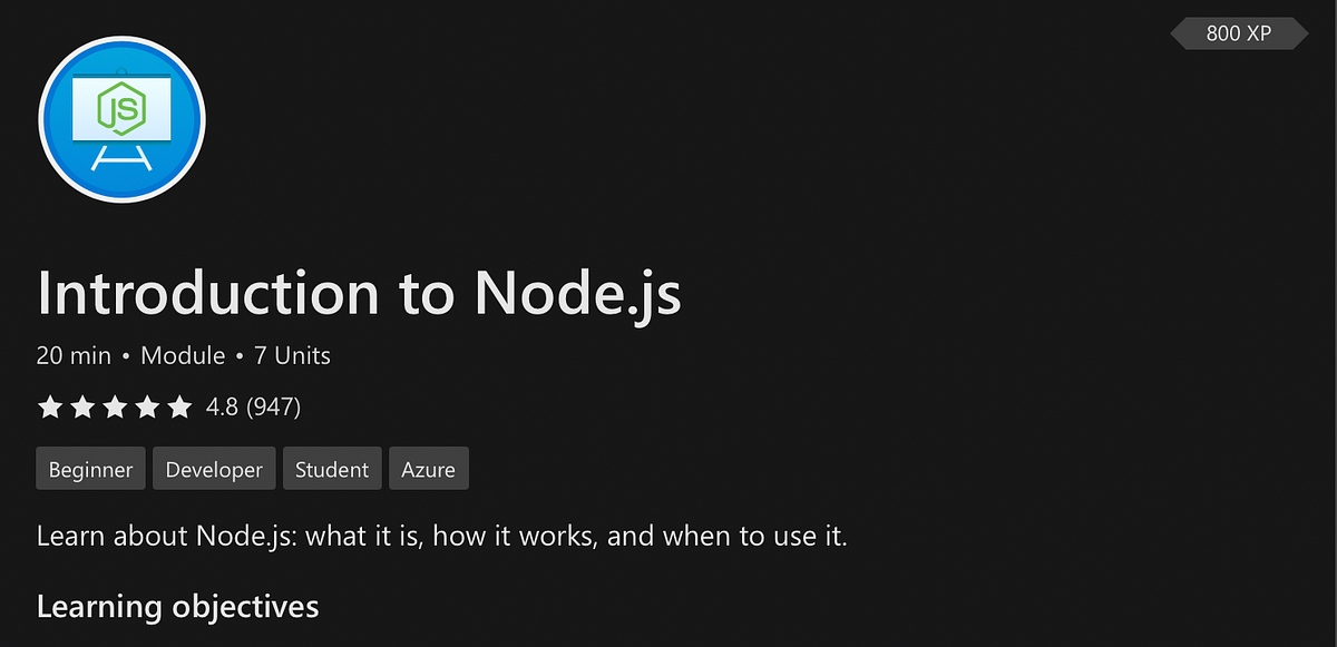Learn Node.JS from Microsoft for free! | by Manpreet Singh | Medium